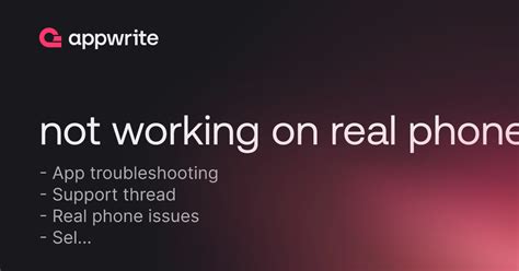 Not Working On Real Phone Threads Appwrite
