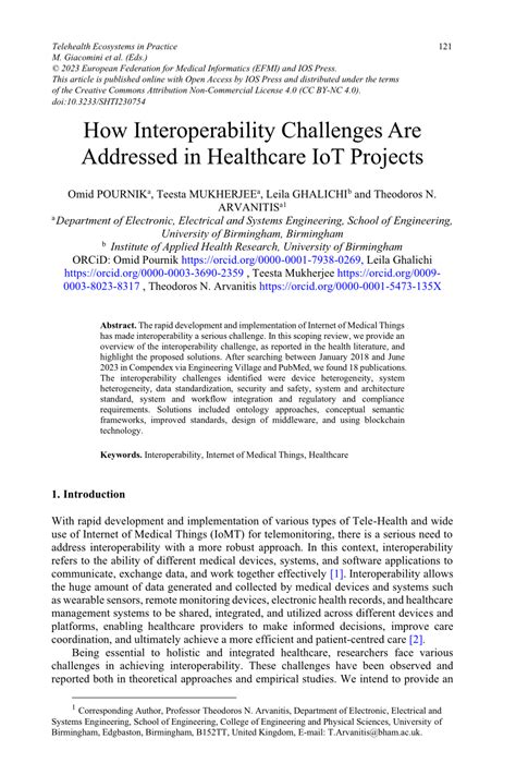 Pdf How Interoperability Challenges Are Addressed In Healthcare Iot