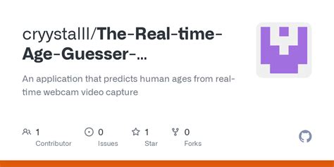 Github Cryystalllthe Real Time Age Guesser Application Based On