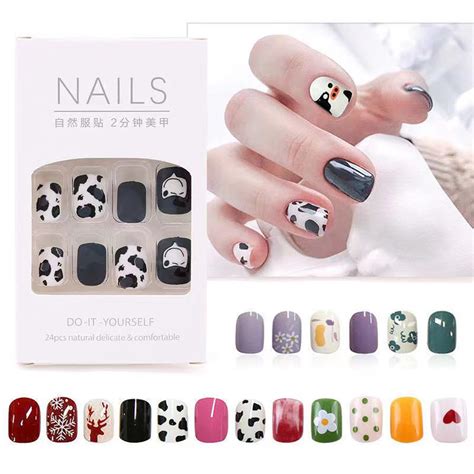 เล็บปลอมสำเร็จรูป สีเจลแท้100 หมีพู น่ารักๆ เล็บเจล เล็บปลอม เล็บปลอมสวย เล็บปลอมน่ารัก