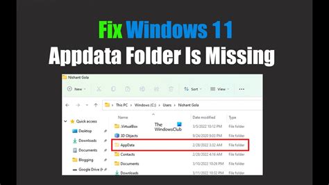 Fix Windows 11 Appdata Folder Is Missing Youtube