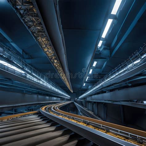 Conveyor Belt In Industry Ai Generatet Stock Illustration Illustration Of Professional