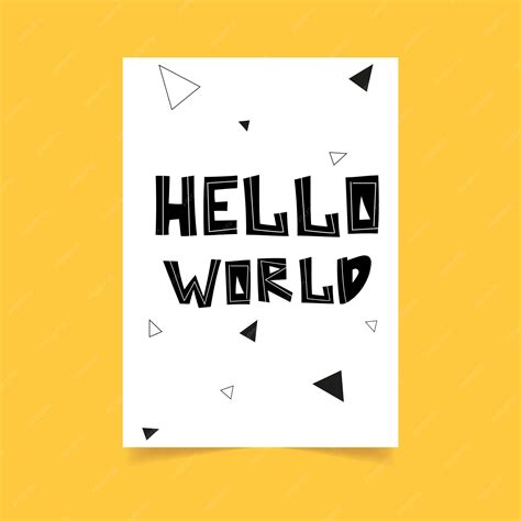 그것에 텍스트와 함께 아이 들을 위한 포스터 안녕하세요 세계 Handdrawn 편지 만화 벡터 일러스트 템플릿 포스터 벡터 일러스트 흑백 벡터 일러스트 레이 션 프리미엄 벡터