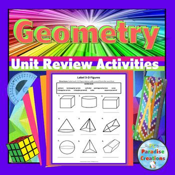 Geometry Unit Review Booklet By Paradise Creations TPT