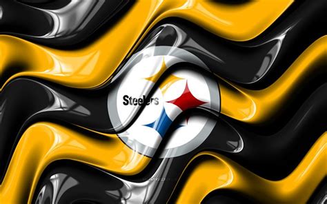 Download Pittsburgh Steelers 3d Logo 4k Black Yellow 3d Waves Nfl