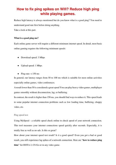 PPT How To Fix Ping Spikes On Wifi Reduce High Ping While Playing Games PowerPoint