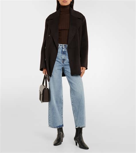 High Rise Wide Leg Jeans In Blue Toteme Mytheresa