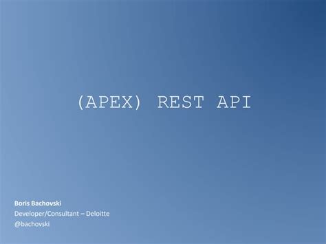 Apex Rest Ppt
