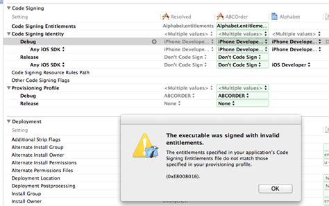 Ios The Executable Gets Signed With Invalid Entitlements In Xcode