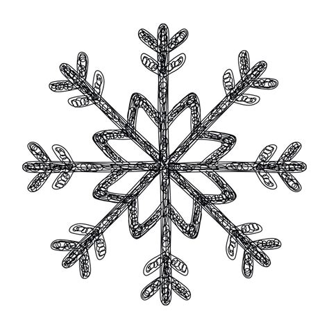 Snowflake Sketch Hand Drawing New Year Symbol Decoration 13990985 Vector Art At Vecteezy