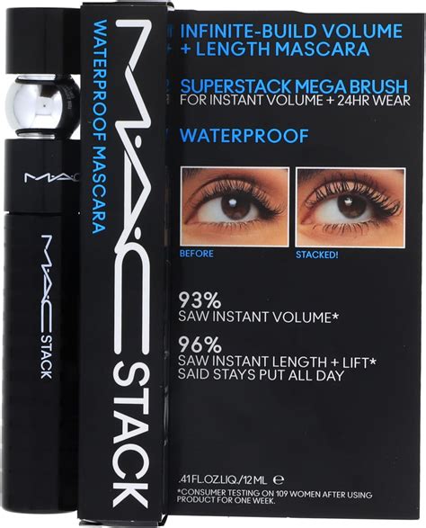Mac Stack Superstack Mega Brush Waterproof Mascara Black Stack By Mac For Women 0 41 Oz