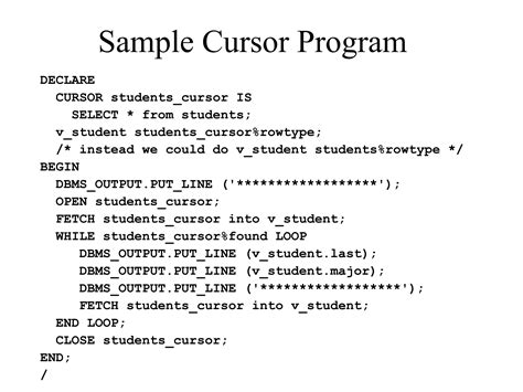 pl sql introduction and concepts ppt