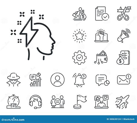 Brainstorming Line Icon Concept Brainstorming Flat Vector Symbol Sign Outline Illustration