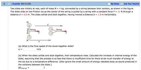 Solved Two Disks Are Initially At Rest Each Of Mass M 4