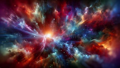 Spectacular Abstract Cosmic Explosion With Vibrant Colors And Dynamic Energy Creating A