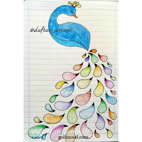 نقاشی طاووس کودکانه 2024؛ طرح‌ها ساده و آسون خوشگله که می‌تونی به راحتی