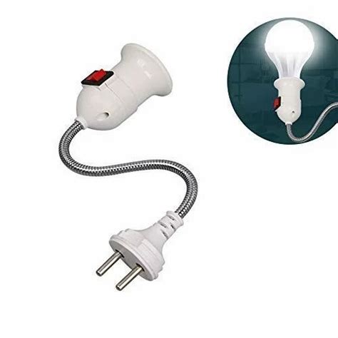 Plug In Lamp Holder With E Extension Socket Adapter With Screw And Flexible At Light