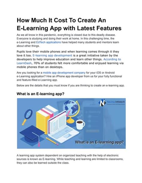 E Learning App Development Cost Key Features Techstackspdf