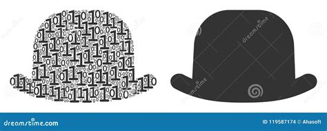 Gentleman Hat Mosaic Of Binary Digits Stock Vector Illustration Of