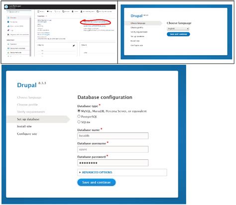 azure drupal installation website development