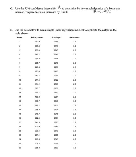 solved linear regressions for the excel part i d just like