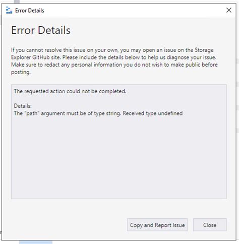 An Error Dialog Pops Up When Clicking Manage Access Control Lists For One Adls Gen2 Blob