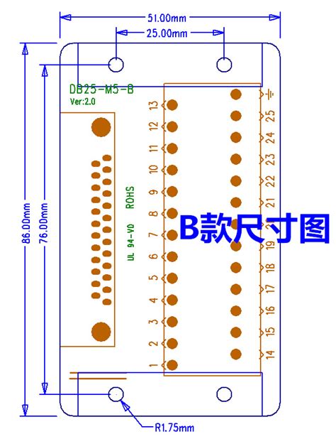 Dr25转端子 Db25 M5 B 弯头 母头 端子板 端子台 配支架 阿里巴巴