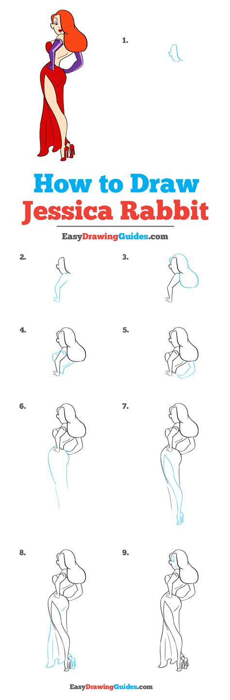 How To Draw Jessica Rabbit Really Easy Drawing Tutorial