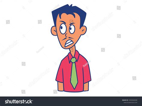 화난 남자의 벡터 만화 그림 흰색 스톡 벡터로열티 프리 1859504590 Shutterstock