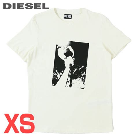 【楽天市場】 Diesel ディーゼル メンズ ウォータープリント スリムフィット コットン 半袖tシャツ カットソー【t Diegor C4】【サイズxs】【ホワイト】die M T F4