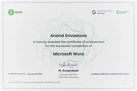 Anand Srivastava On Linkedin Completed My Course And Got A Certificate Thanks Guvi Geek