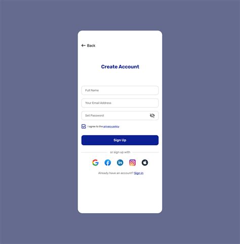 Daily Ui 001 Sign Up On Behance
