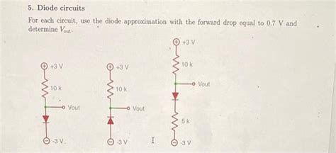 Solved Diode Circuits For Each Circuit Use The Diode Chegg Com