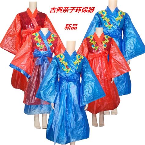 环保材料做汉服图片 环保材料做儿童服装 大山谷图库