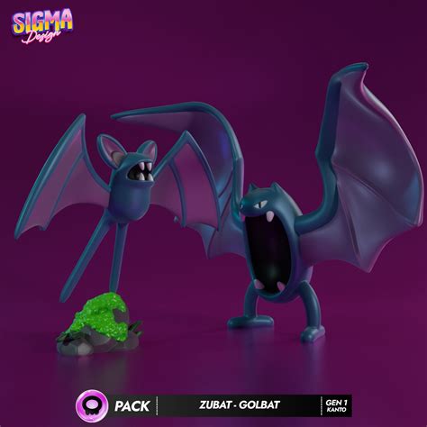 🐉 Pack Zubat Golbat・ 3d File For 3d Printing・cults