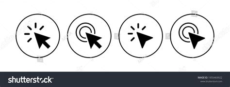Click Icon Set Pointer Arrow Icon Stock Vector Royalty Free