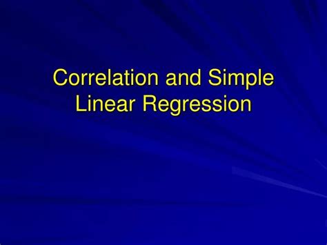 ppt correlation and simple linear regression powerpoint presentation