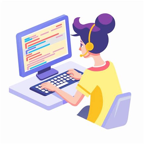 Premium Vector Developer Typing Code Flat Design Concept