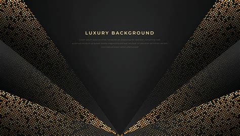 Dark Abstract Overlap Layers Background With Golden Glitters Luxury