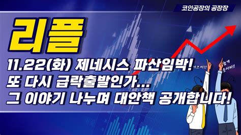 리플 1122화제네시스 파산임박 또다시 급락출발인가 그 이야기 나누며 대안책 공개합니다 Youtube