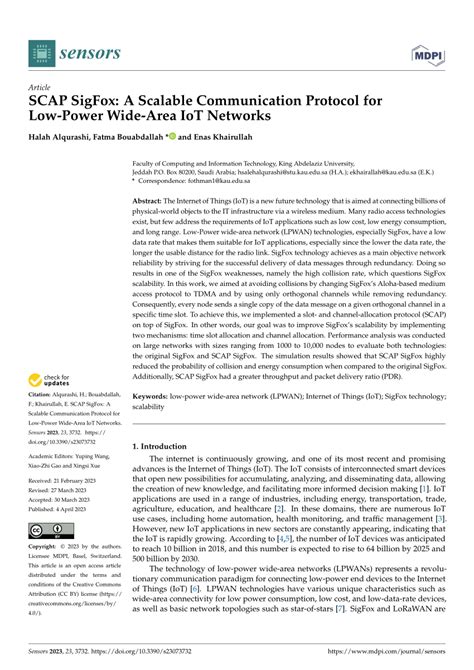 Pdf Scap Sigfox A Scalable Communication Protocol For Low Power Wide