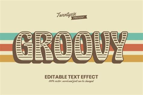 Groovy Retro Font Effect StyleEditable Graphic By Twentysixdepressed Creative Fabrica