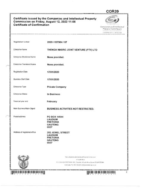 1 2 Thenga Mabro Jv Cipc Document Ck Pdf