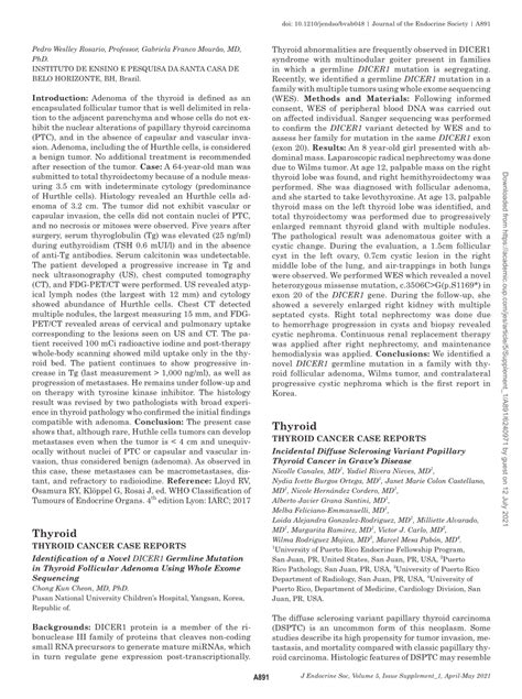 Pdf Identification Of A Novel Dicer1 Germline Mutation In Thyroid