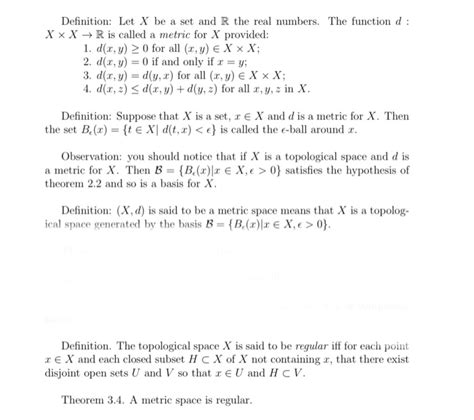 Solved Topology Question Use The Theorems And Definitions
