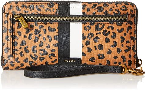 Buy Fossil Womens Logan Leather Rfid Blocking Zip Around Clutch Wallet
