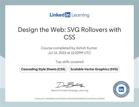 Ashish Kumar On Linkedin Certificate Of Completion