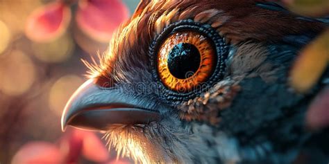 Closeup Of A Birds Eye Vibrant Detail And Texture Stock Illustration