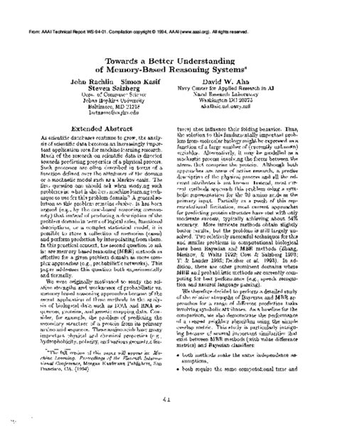 Pdf Towards A Better Understanding Of Memory Based Reasoning Systems