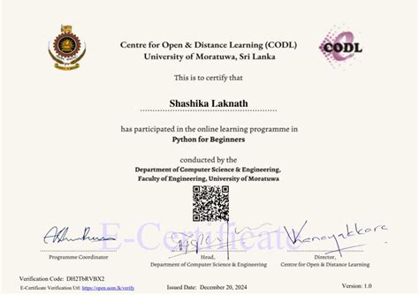 Python Universityofmoratuwa Learningjourney Coding Shashika